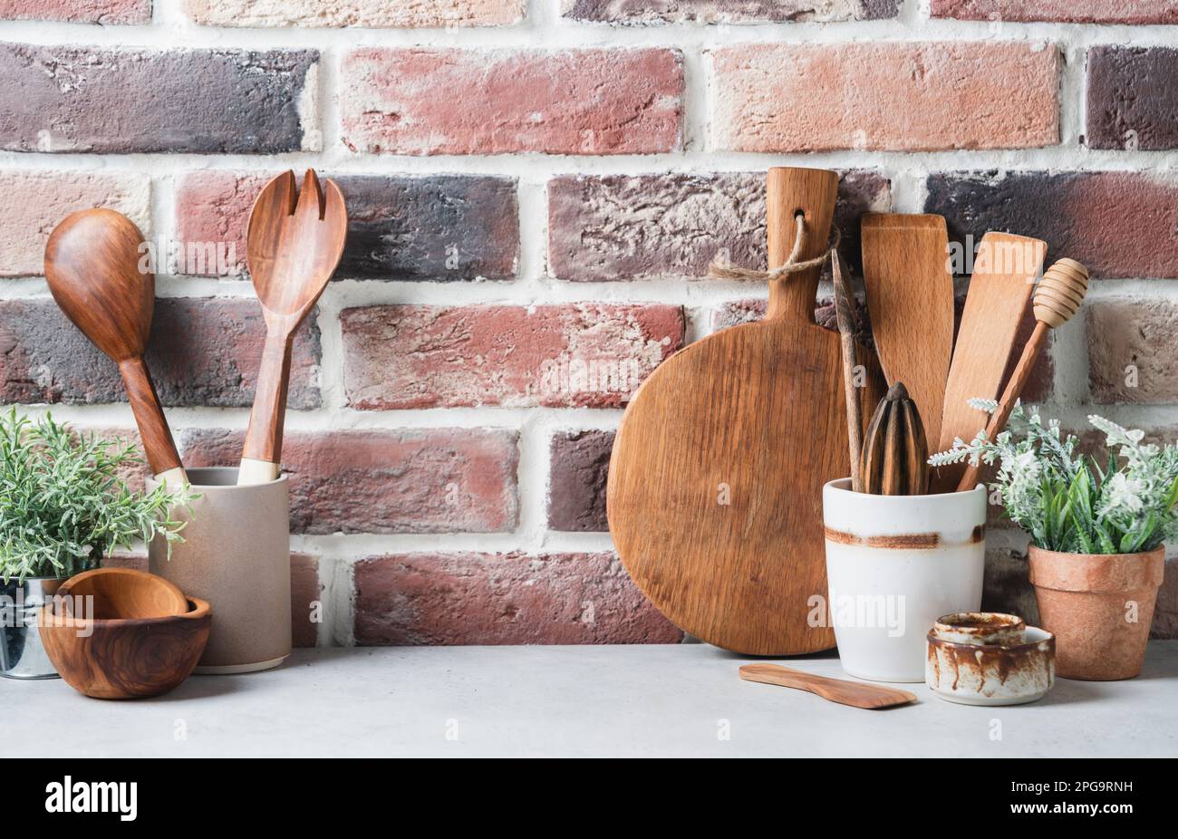 Kitchen utensils background Stock Photo - Alamy