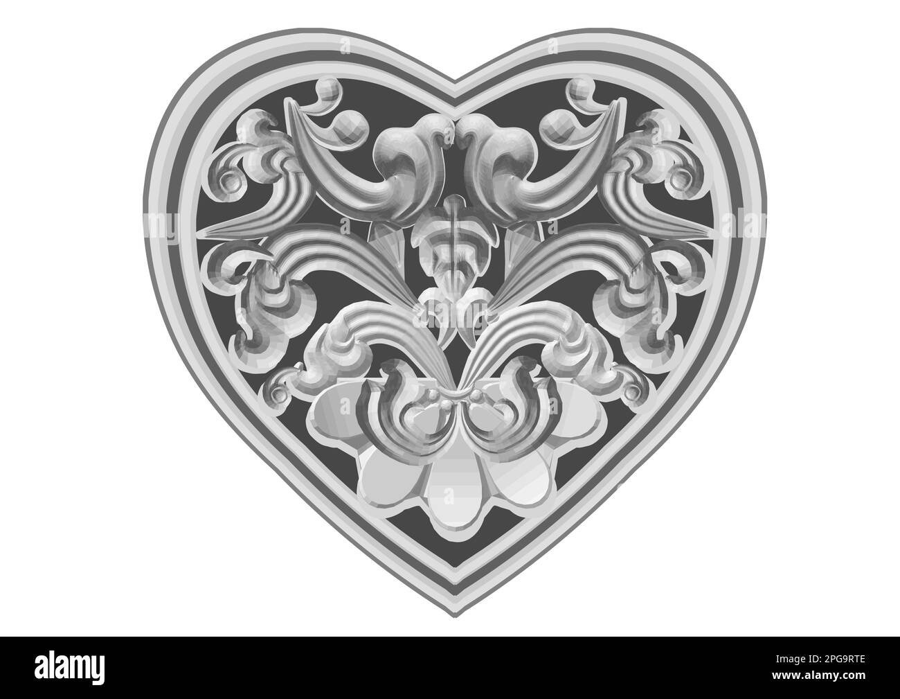 stone heart. abstract vector illustration isolated on white background ...