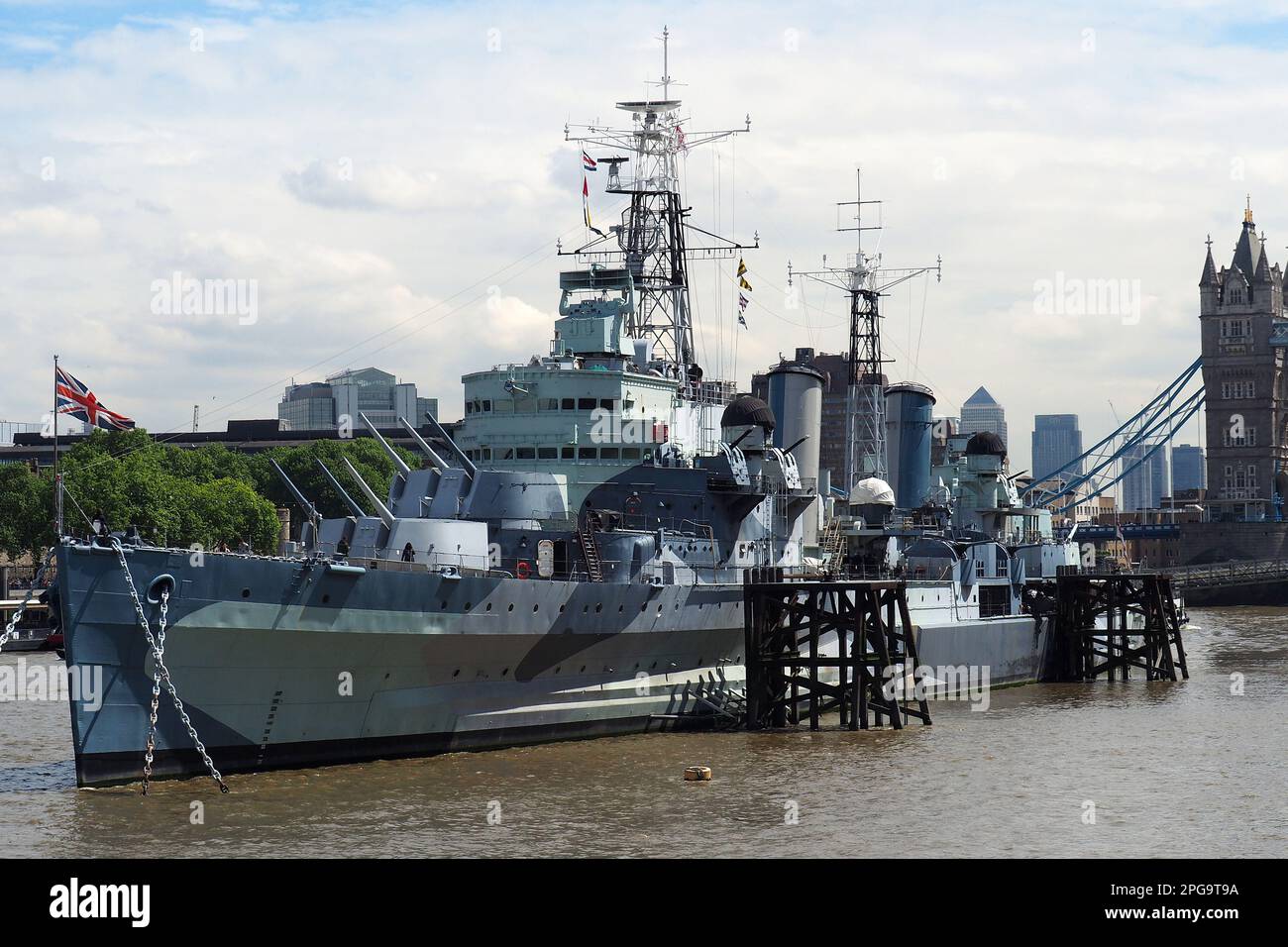HMS Belfast warship on the Thames, London, England, United Kingdom ...