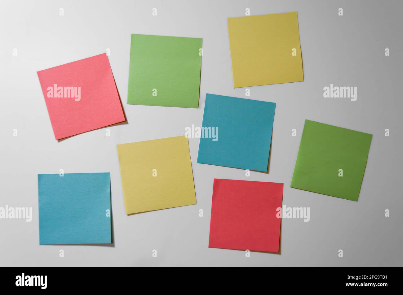 Collection of colorful empty sticky notes on white background. Blank ...