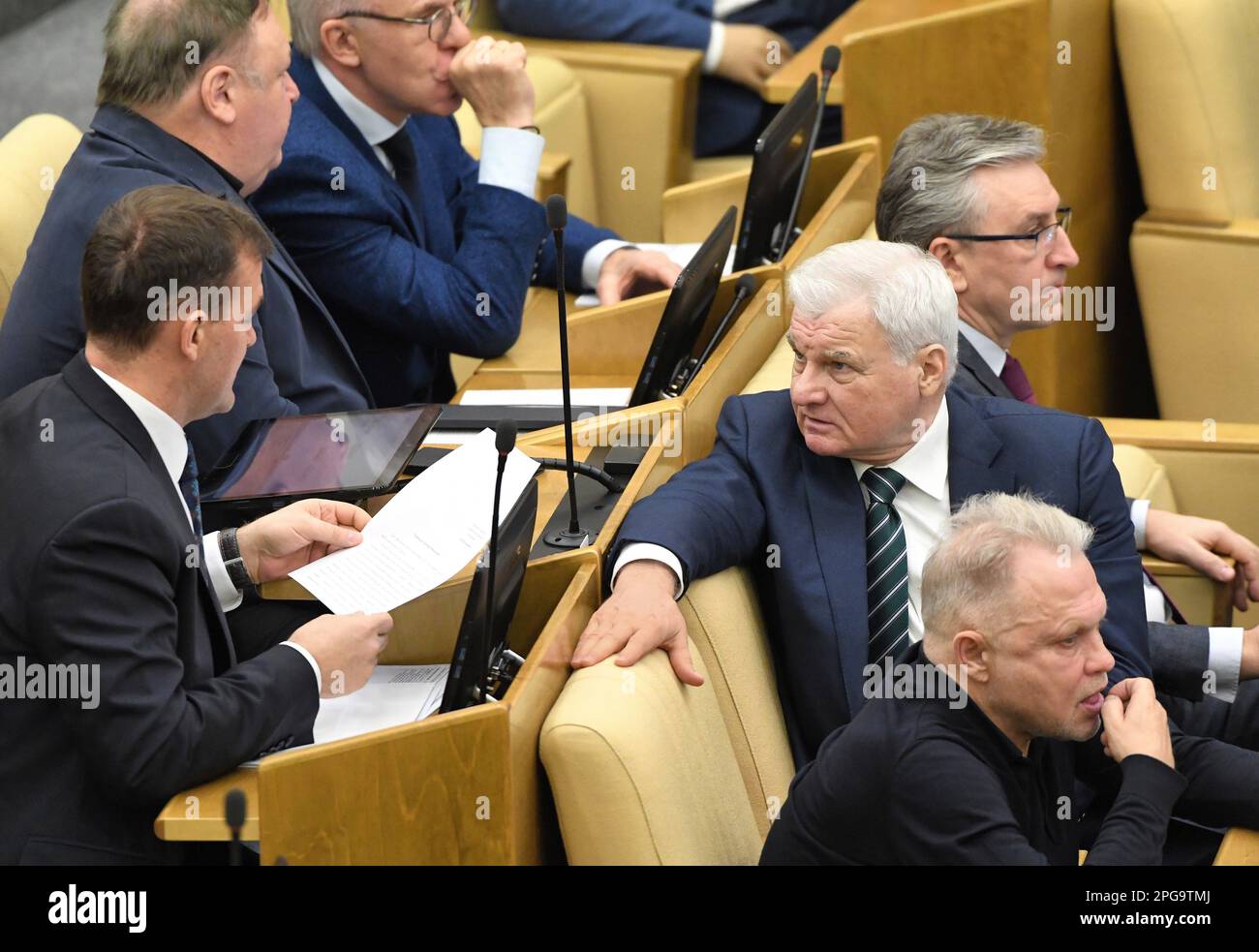 Moscow, Russia. 21st Mar, 2023. Plenary session of the State Duma of Russia. First Deputy ...