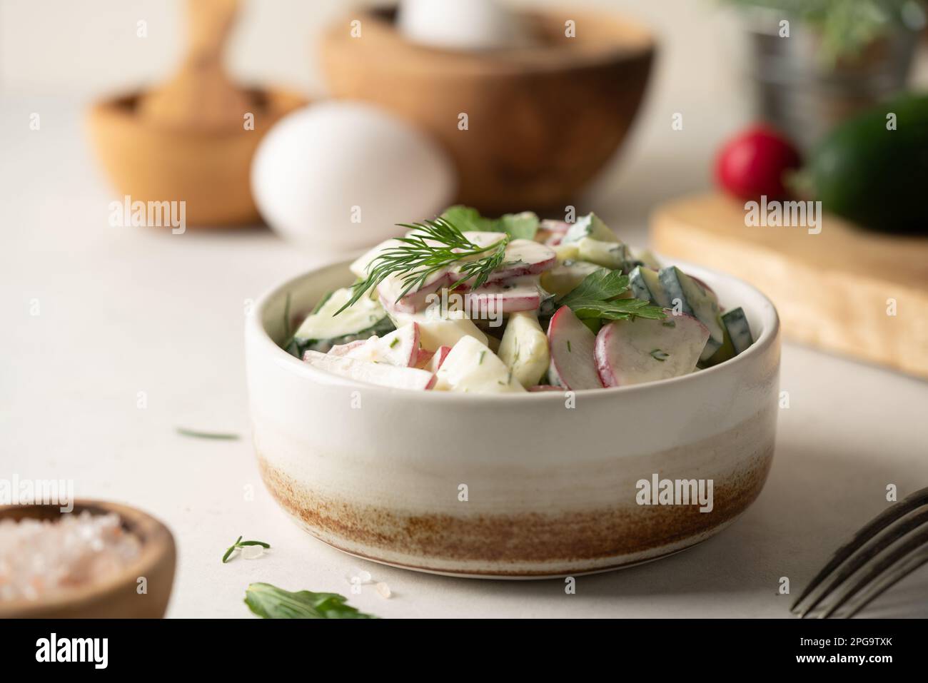 Rustic spring salad Stock Photo - Alamy