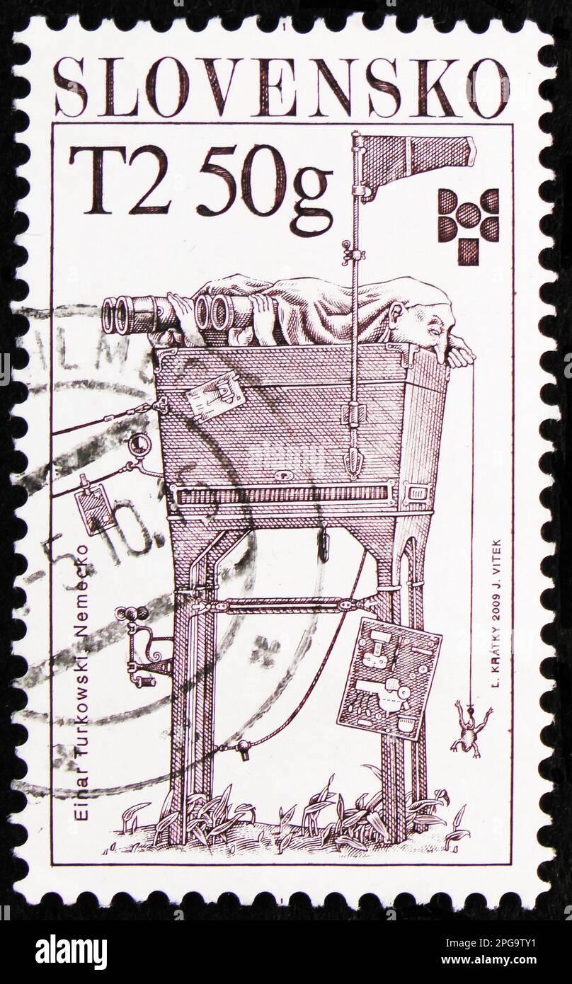 MOSCOW, RUSSIA - MARCH 16, 2023: Postage stamp printed in Slovakia ...