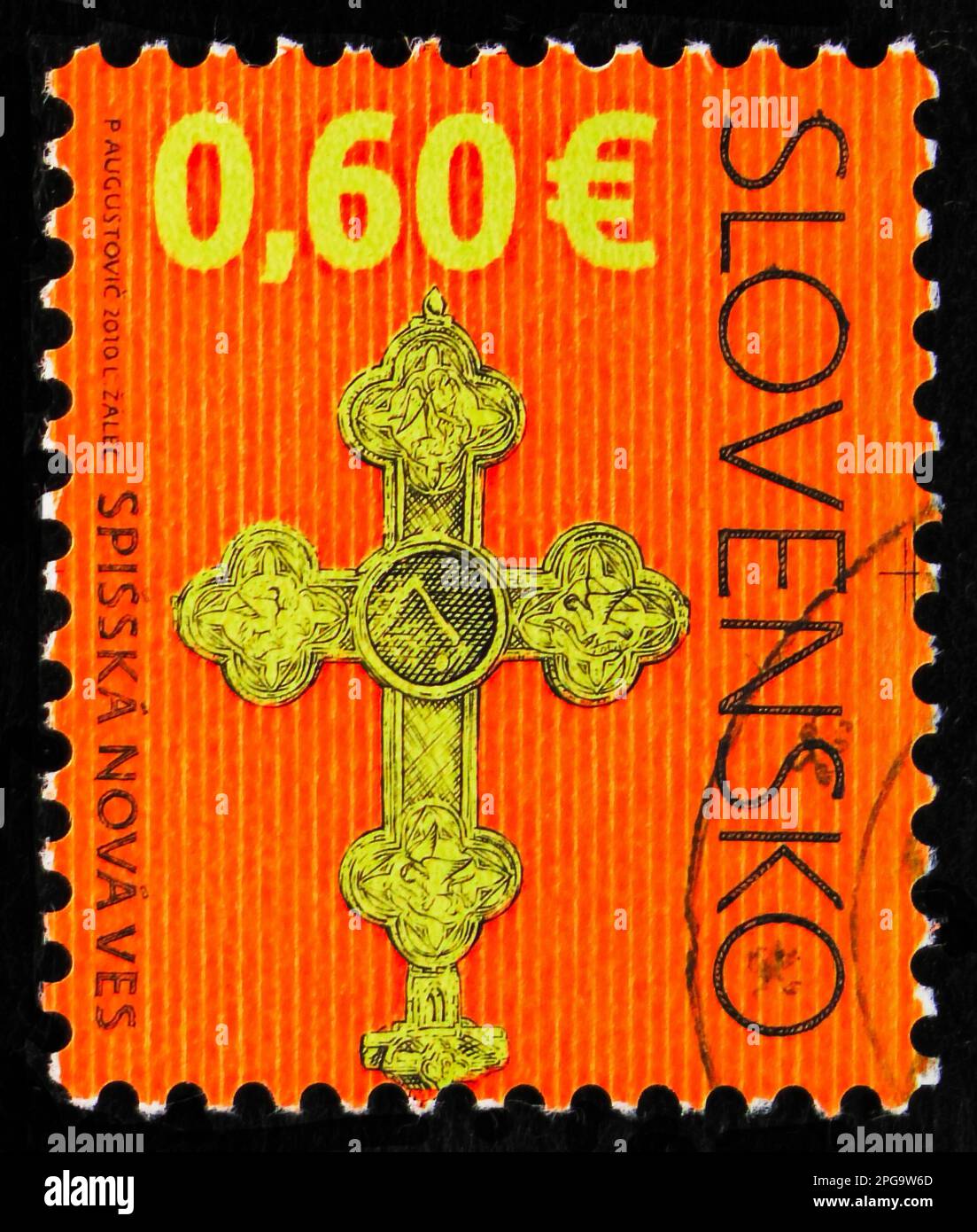 MOSCOW, RUSSIA - MARCH 16, 2023: Postage stamp printed in Slovakia shows The Church of the ...