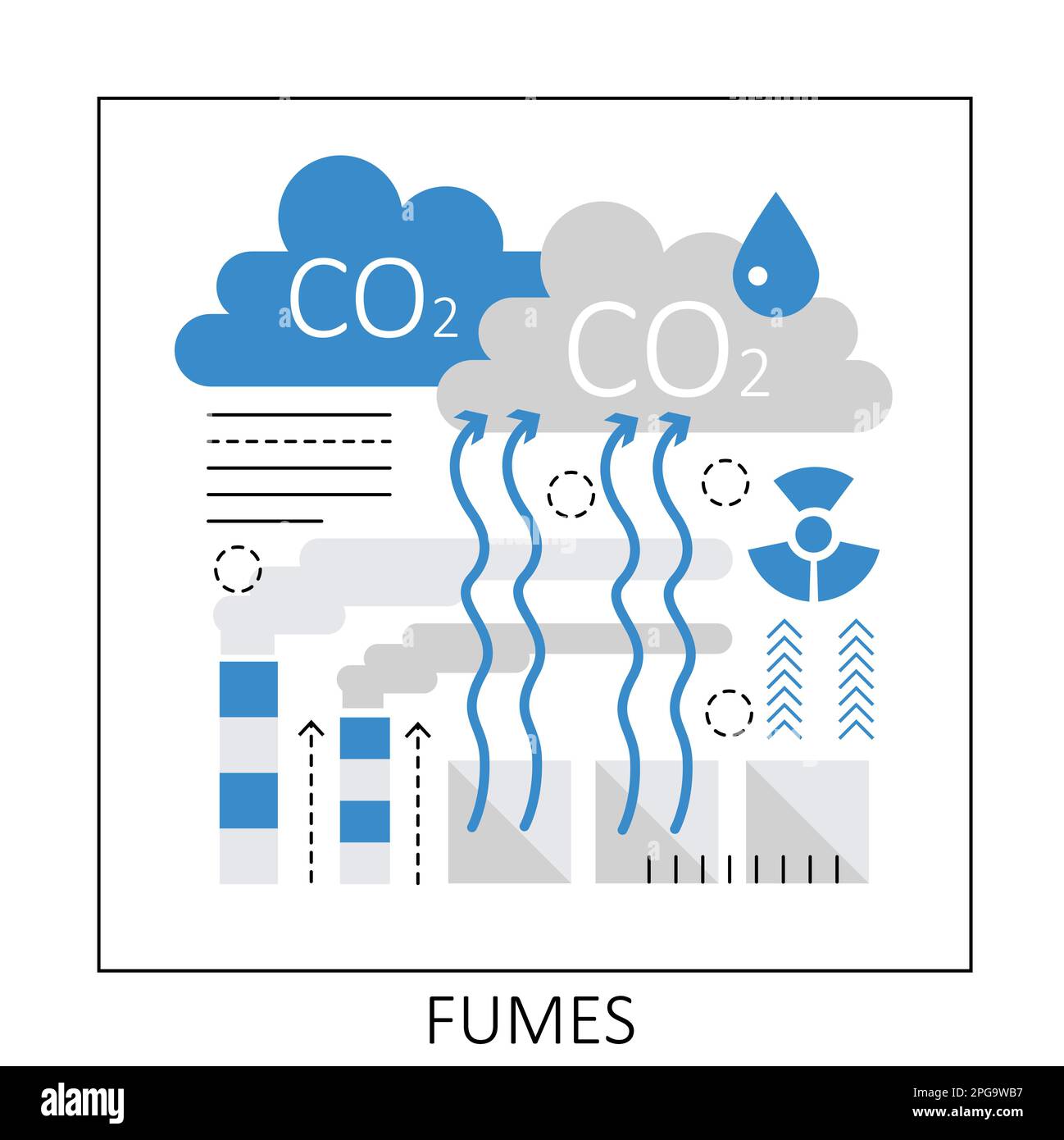 Toxic pollution smokes. Global environmental problem, industrial smog ...