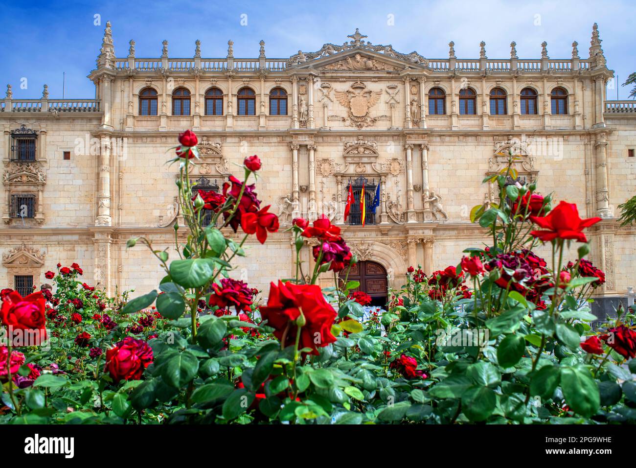 Facade of the building of the College of Saint Ildefonso, seat of the ...