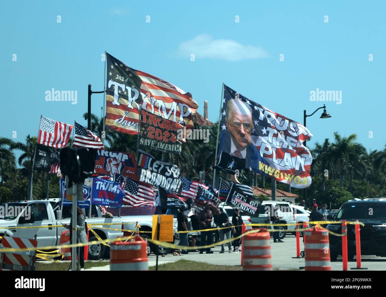 West Palm Beach, United States. 21st Mar, 2023. Flags flying by ...