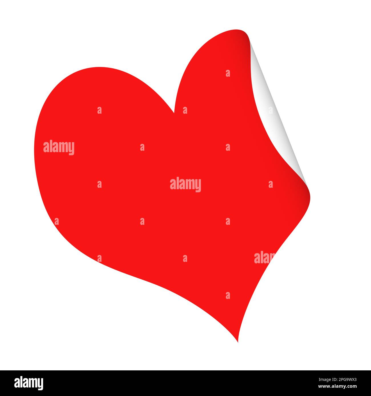Heart shaped red sticker, 2d illustration Stock Photo - Alamy