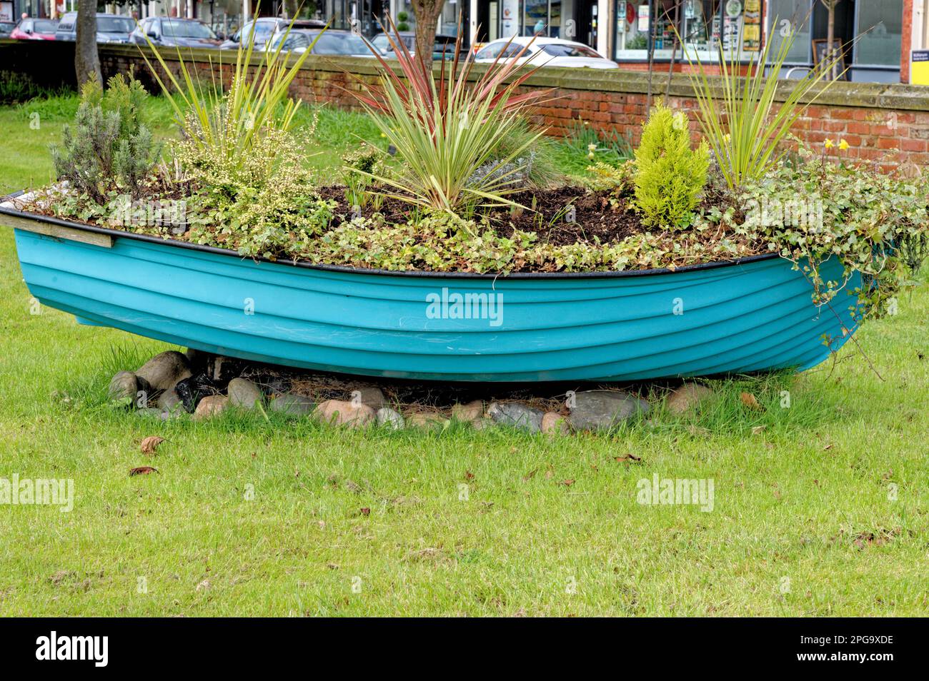 Boat pot in front of St Peters R C Church in Lytham, Lytham St Annes ...