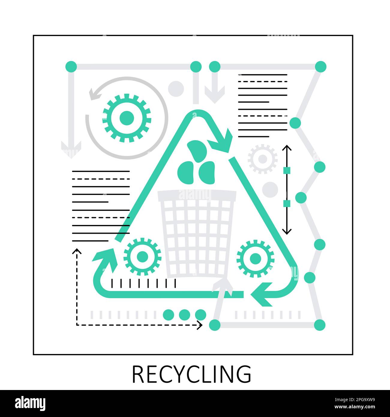 Waste management. Recycling garbage, rubbish sorting, zero waste vector ...