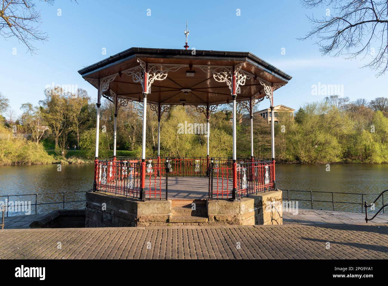 View down River Dee from bandstand at Chester UK Stock Photo - Alamy