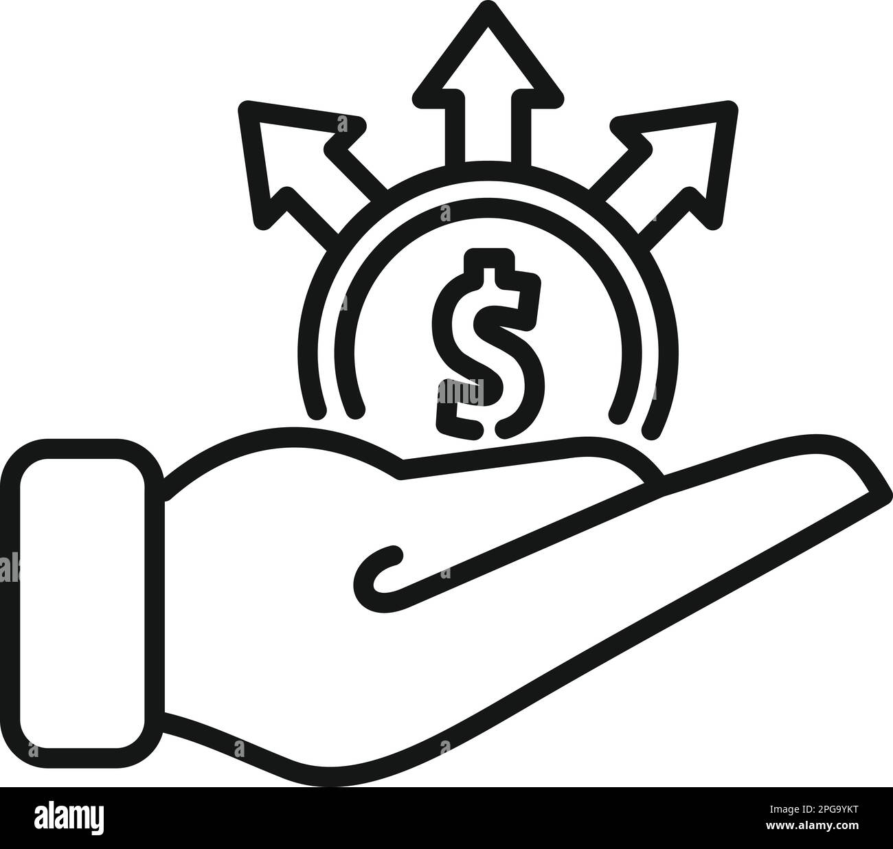 Secured money coin icon outline vector. Business risk. Accident travel ...
