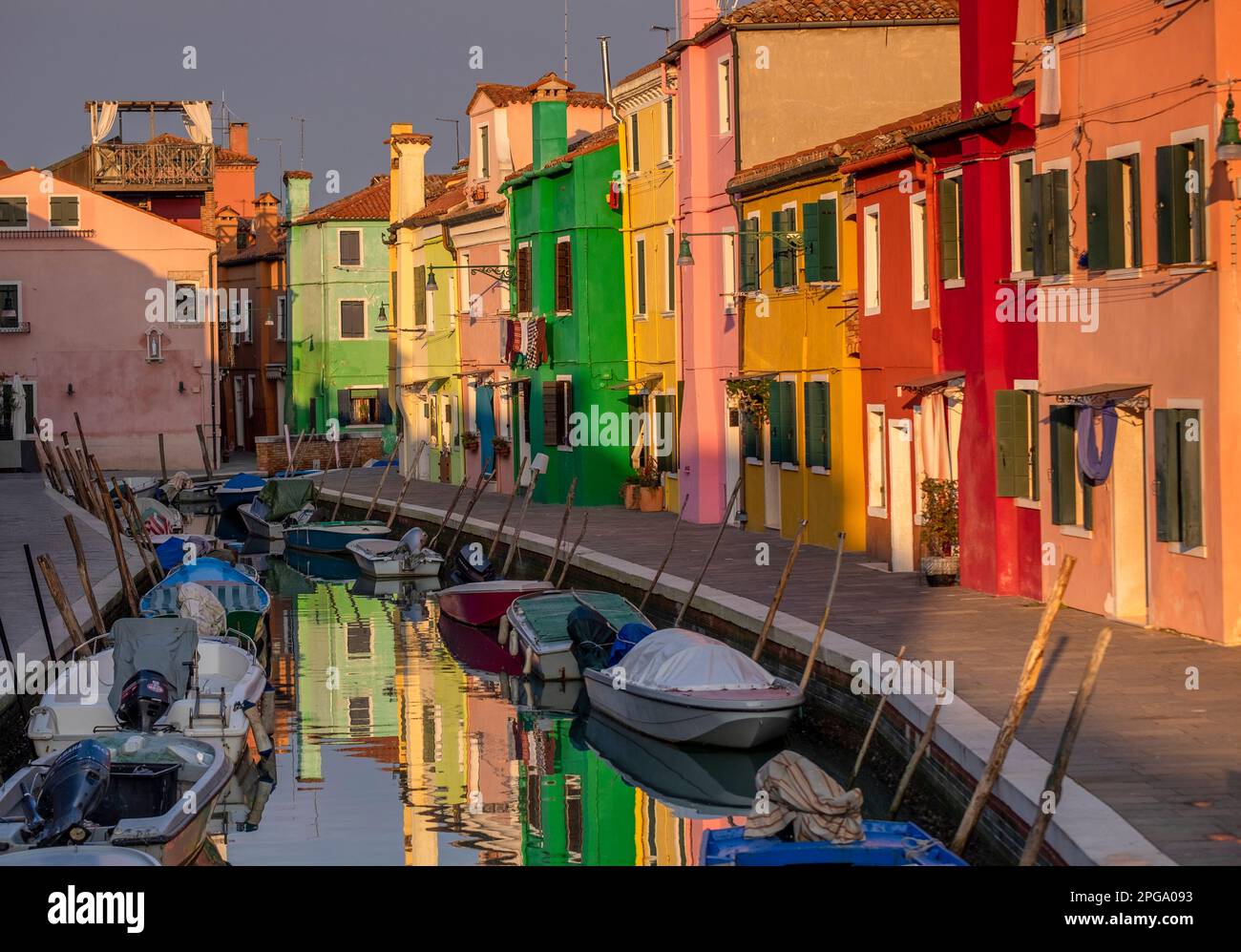 The colorful houses of Burano island. Veneto, Italy Stock Photo - Alamy