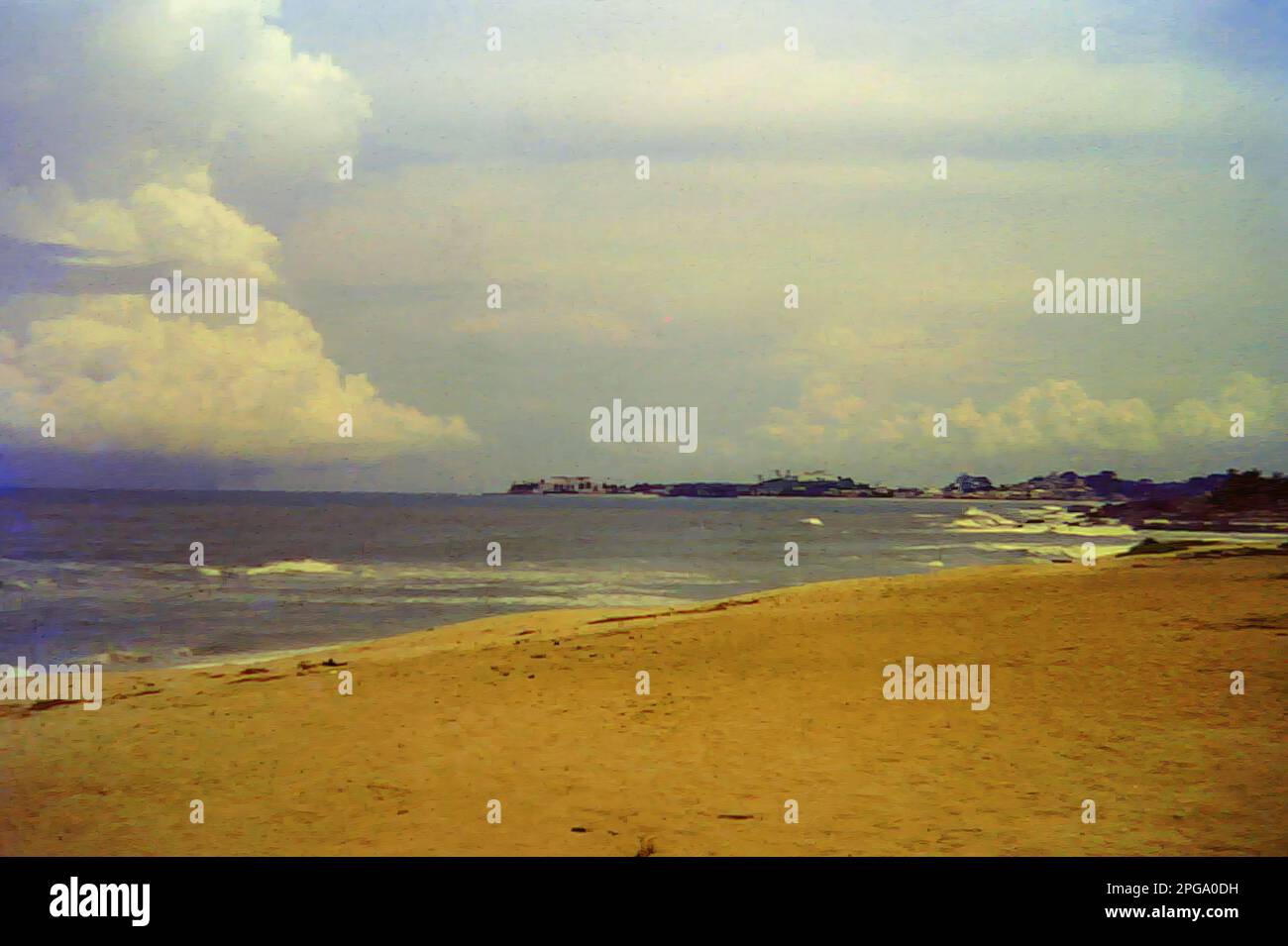 A remote stretch of beach by the Atlantic Ocean in Ghana c.1959 Stock ...