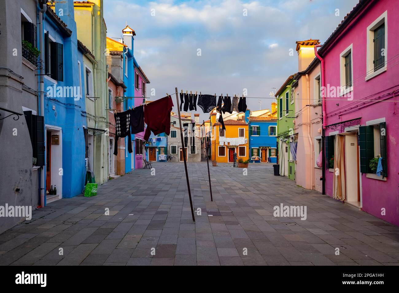 The colorful houses of Burano island. Veneto, Italy Stock Photo - Alamy