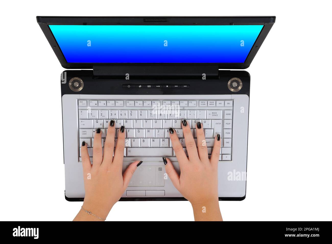 Pc keyboard hands on Cut Out Stock Images & Pictures - Alamy