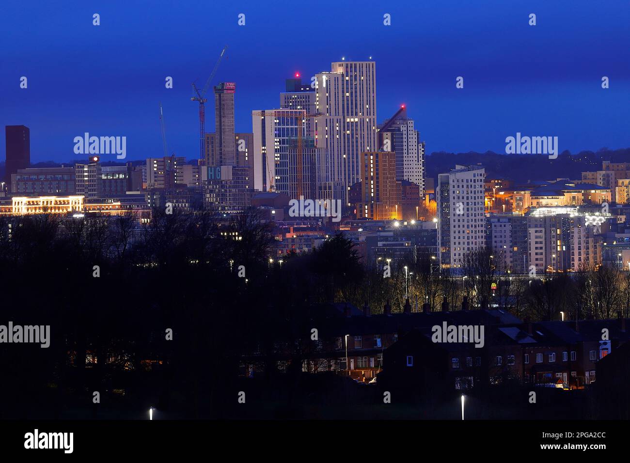 A view of the Arena Quarter cluster of buildings in Leeds City Centre ...