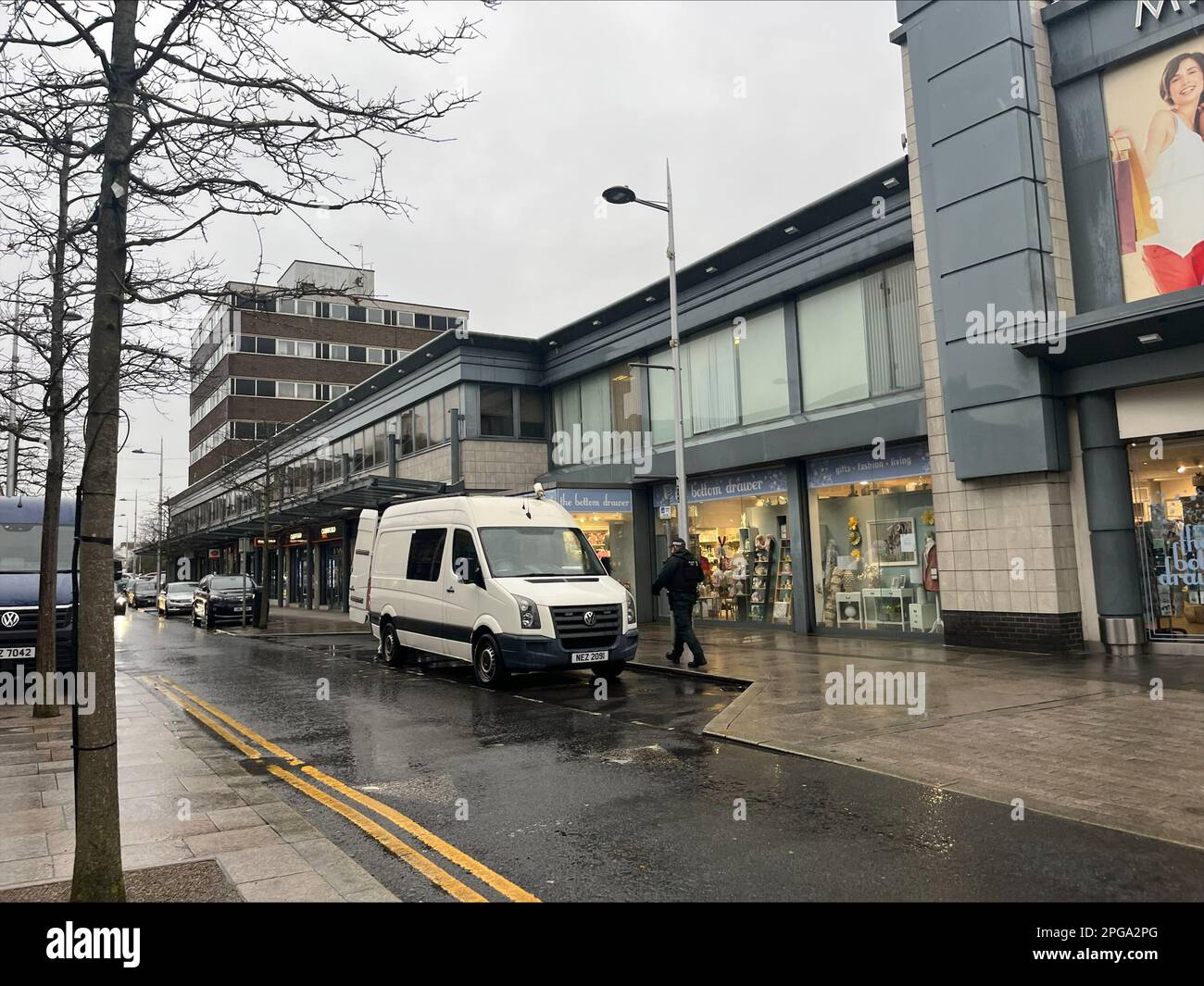 The scene at Church Street, Portadown, in Co Armagh, where police have ...