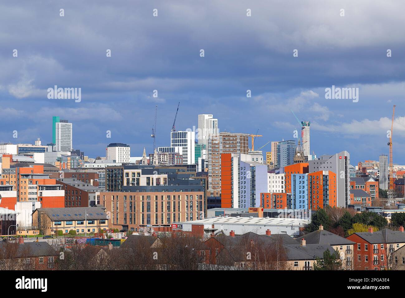 View of Leeds City Centre skyline taken from Armley Stock Photo - Alamy