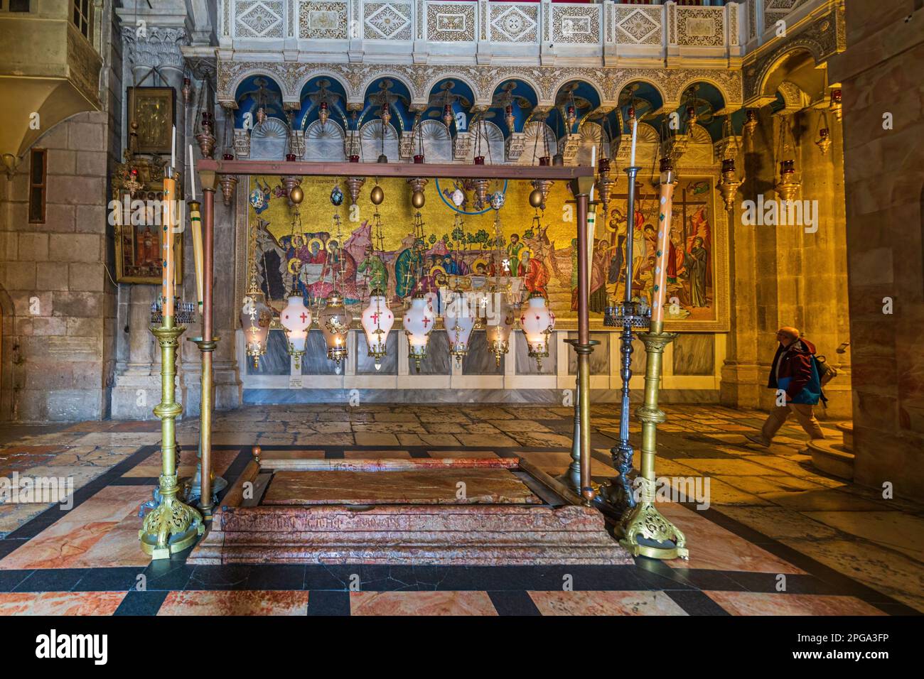 The Stone of Anointing in the Church of the Holy Sepulchre in Jerusalem ...