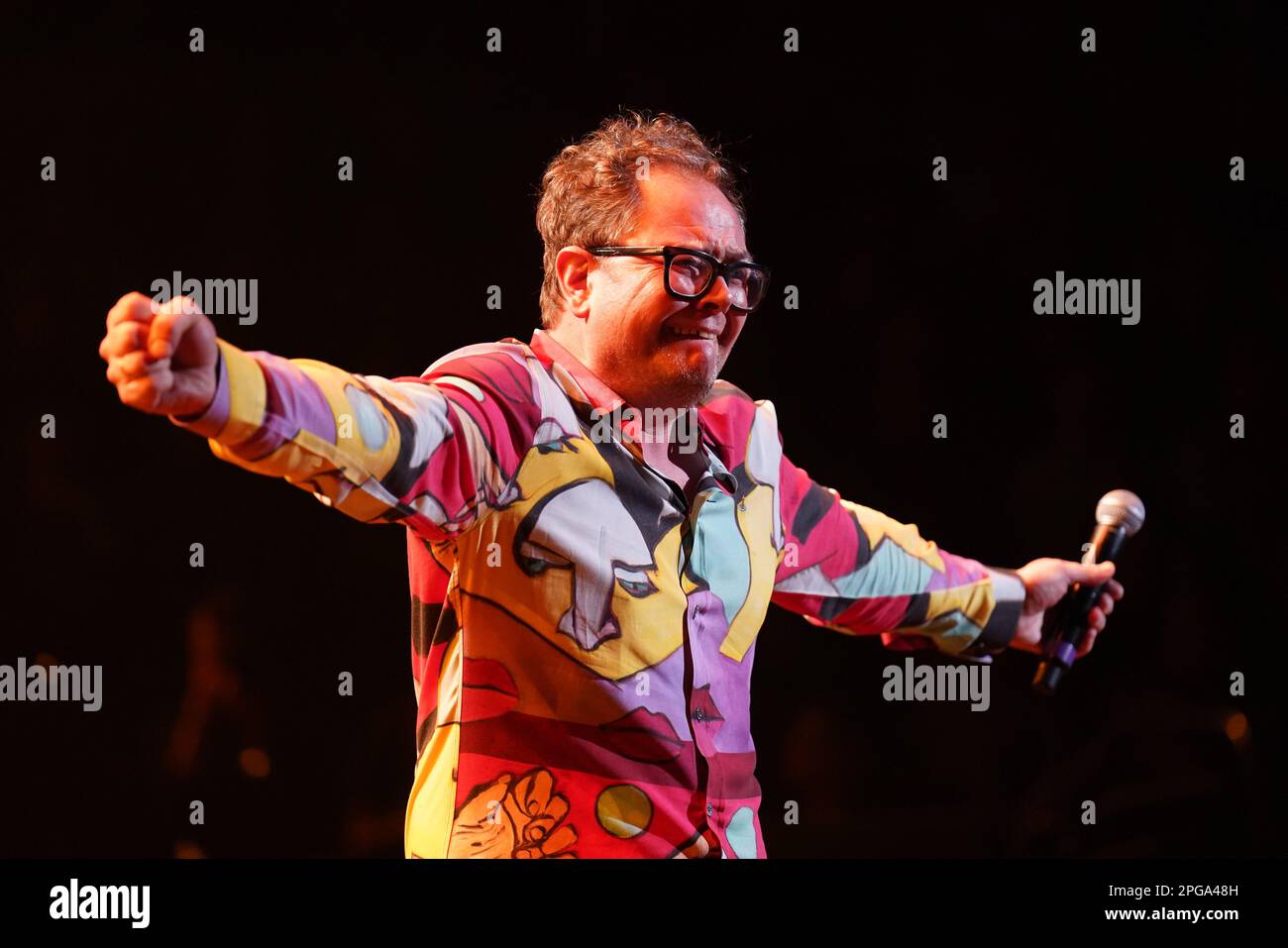 Alan Carr on stage during An Evening of Comedy for the Teenage Cancer ...