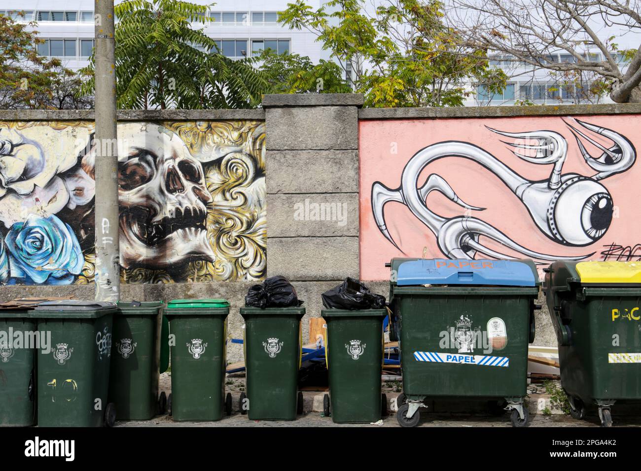 Lisbon, Portugal- November 21, 2022: Colorful wall with beautiful ...