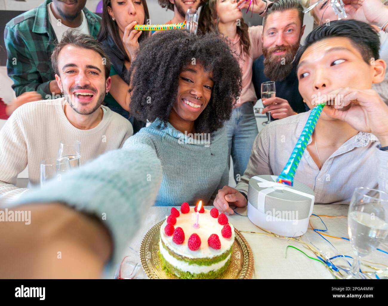 Indian young friends birthday celebration hi-res stock photography and ...