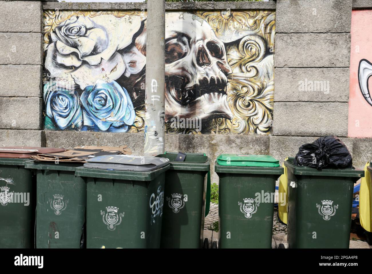 Lisbon, Portugal- November 21, 2022: Colorful wall with beautiful ...