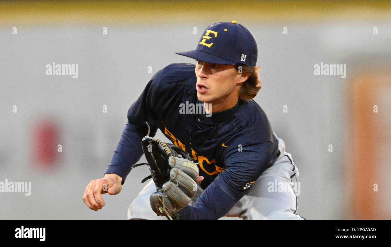 ETSU infielder Ashton King (10) against Tennessee Tech during an NCAA ...