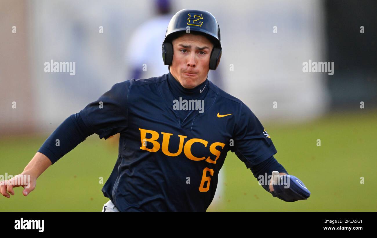 ETSU infielder Cody Miller (6) against Tennessee Tech during an NCAA ...