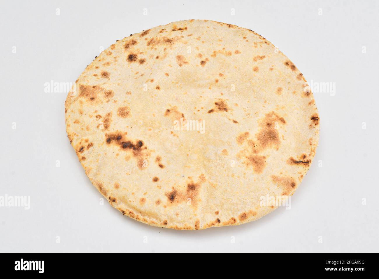 Closeup of tawa roti isolated on white background, wheat chapati Stock ...