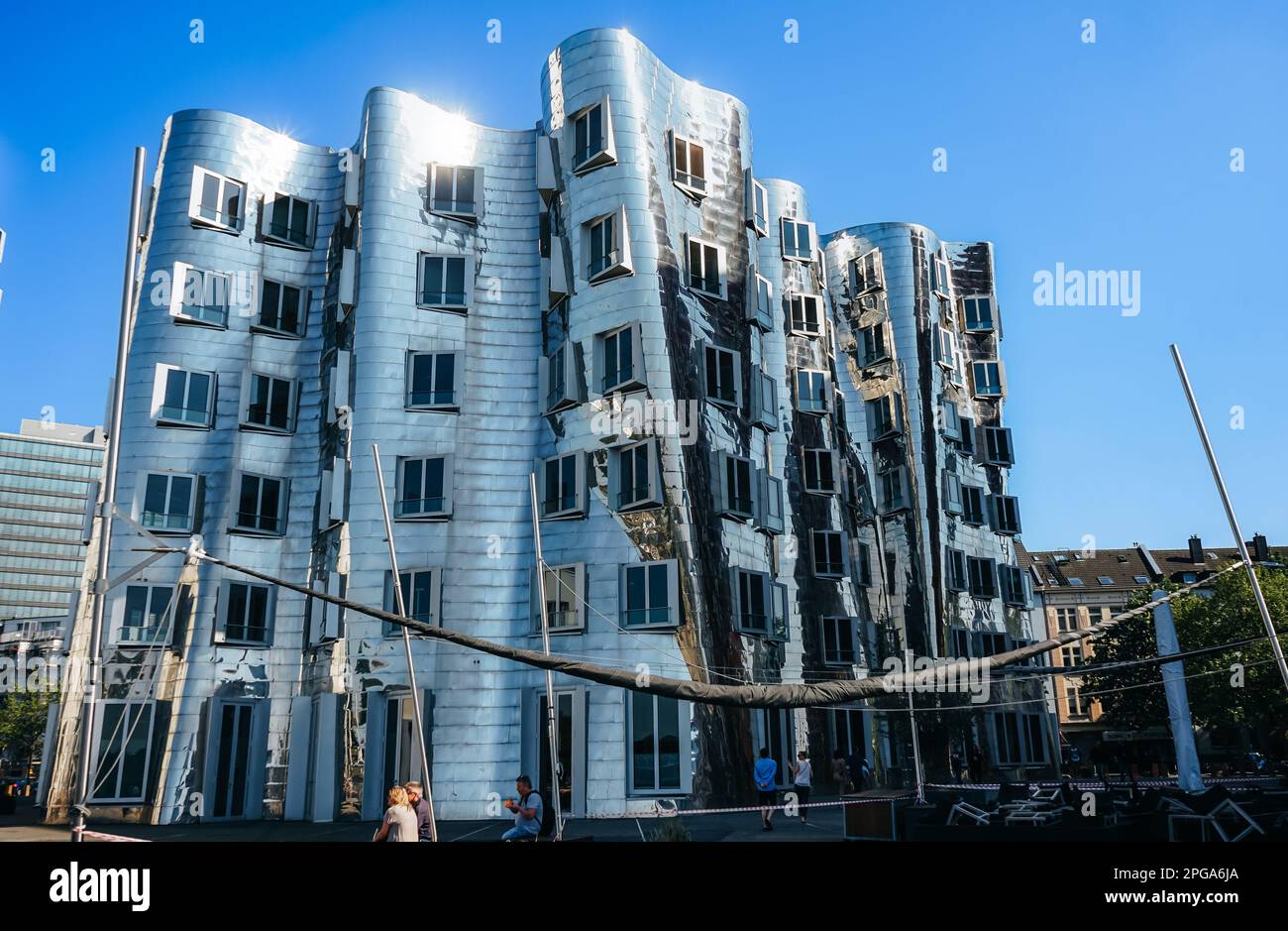 the Neuer Zollhof Building in Düsseldorf by Frank O. Gehry Stock Photo ...