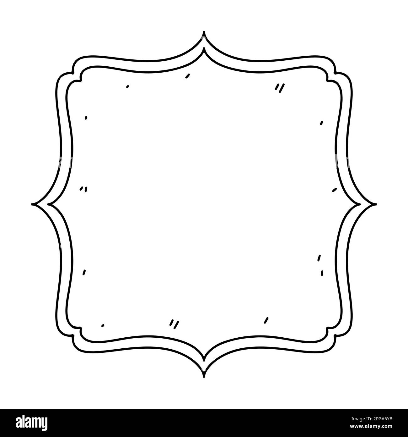 Doodle style decorative frame. Cute Vector illustration Stock Vector ...