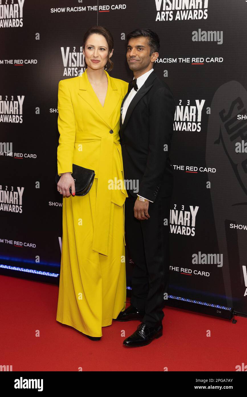 Nicola Thorp and Nikesh Patel attend the Visionary Arts Awards media ...