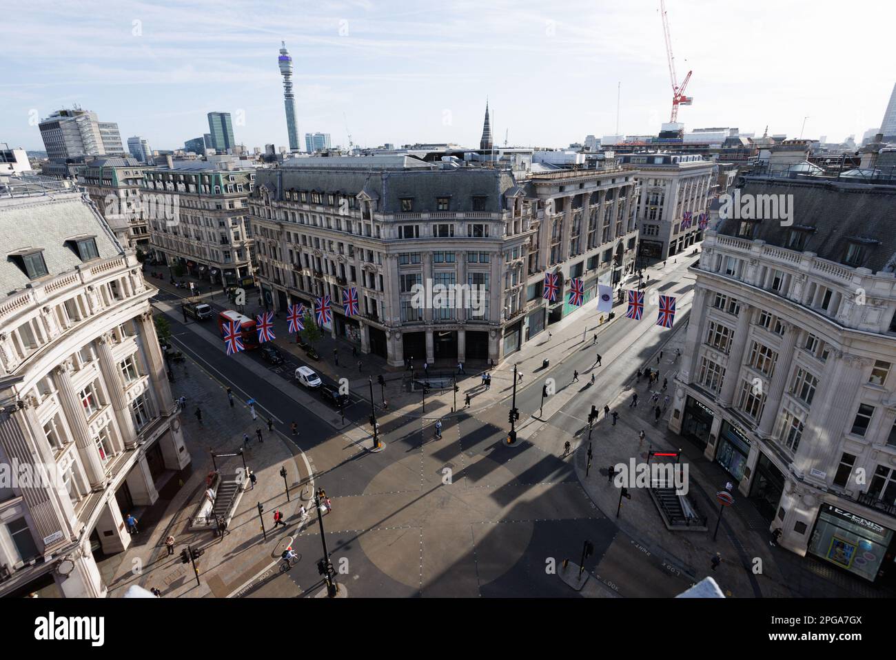 Aerial oxford circus hi-res stock photography and images - Alamy