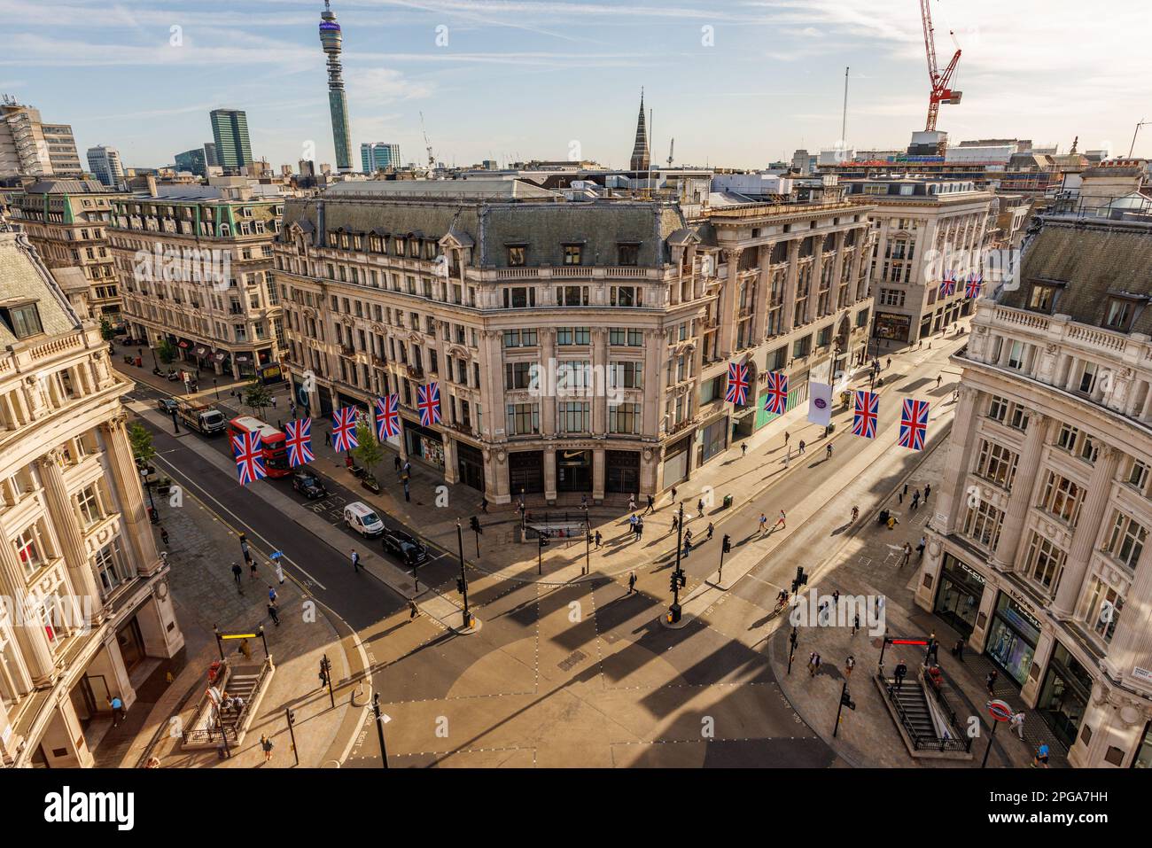 Aerial oxford circus hi-res stock photography and images - Alamy