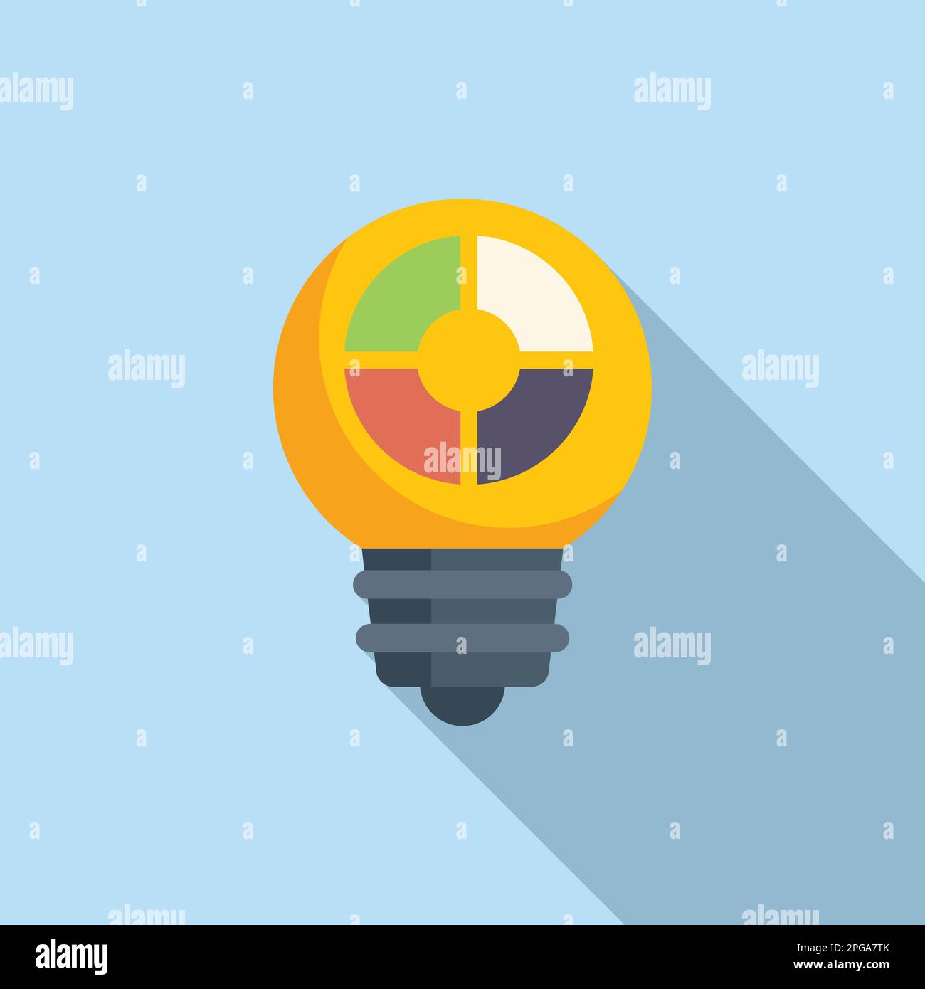 Research bulb icon flat vector. Digital report. Study marketing Stock ...