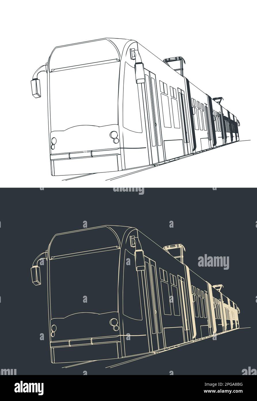 Stylized vector illustration of modern tram closeup Stock Vector Image ... Stylized vector illustration of modern tram closeup Stock Vector Image ...