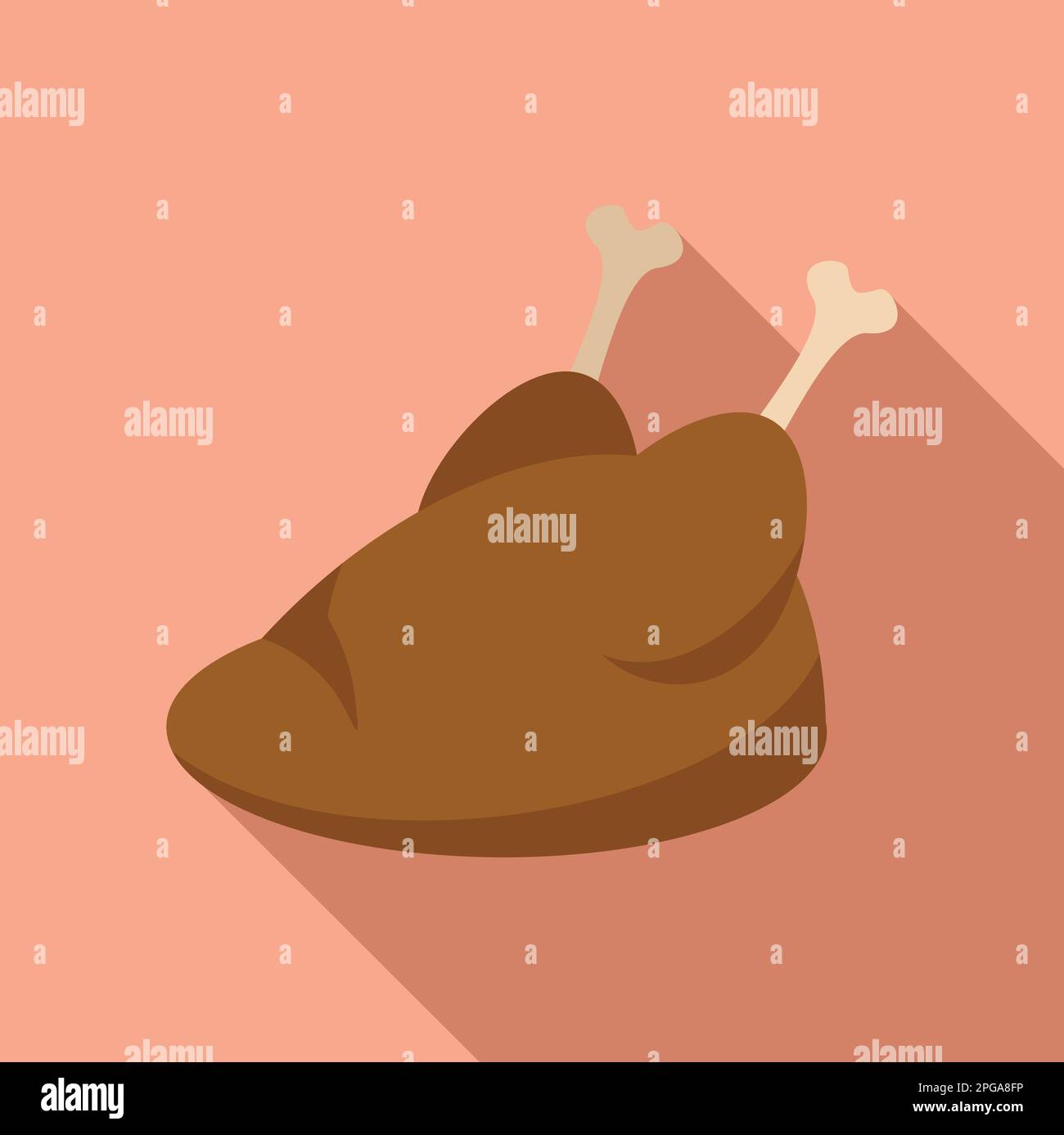 Chicken meat icon flat vector. Food protein. Grain meal Stock Vector ...