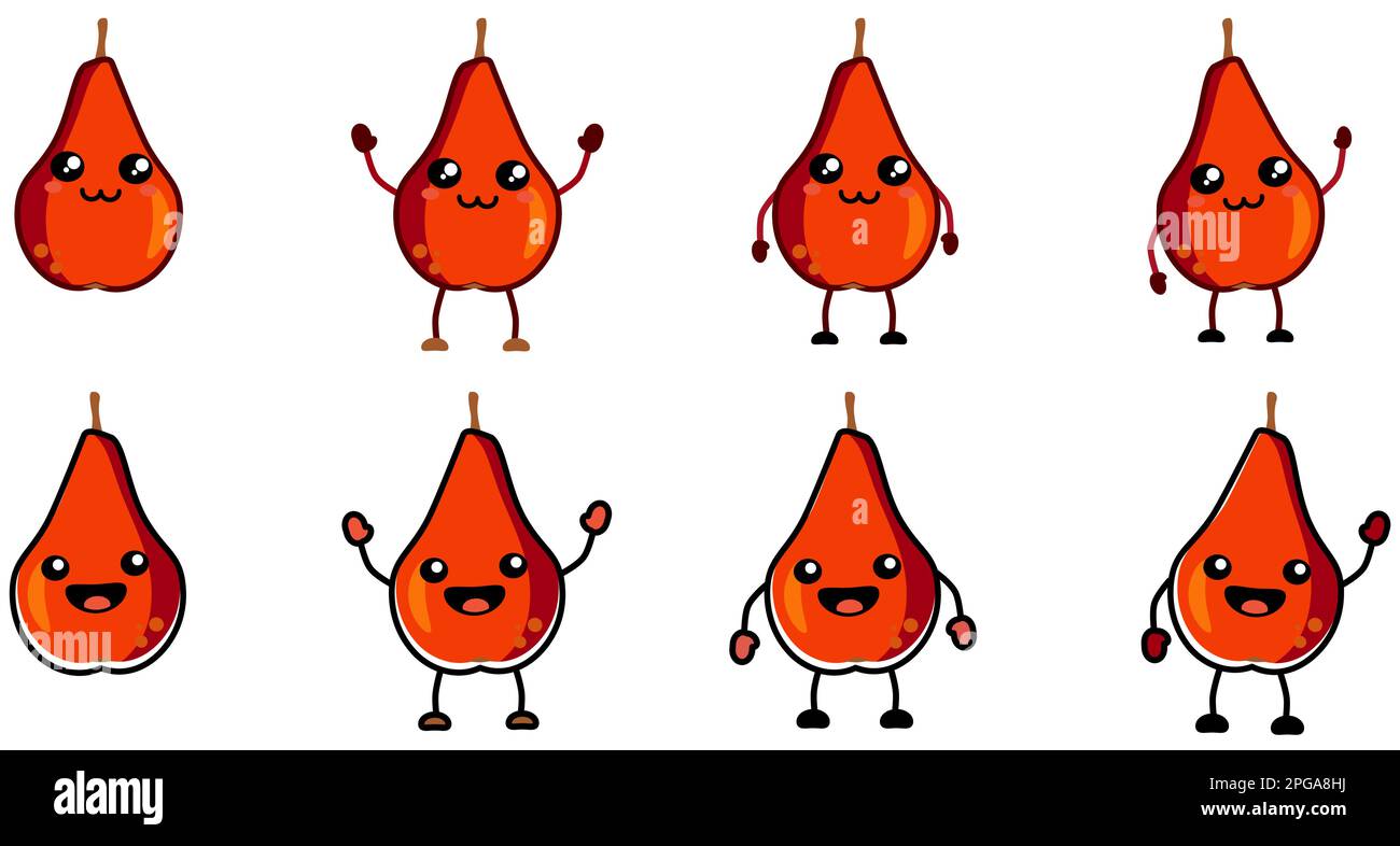 Kawaii orange pear cartoon Stock Vector Images - Alamy