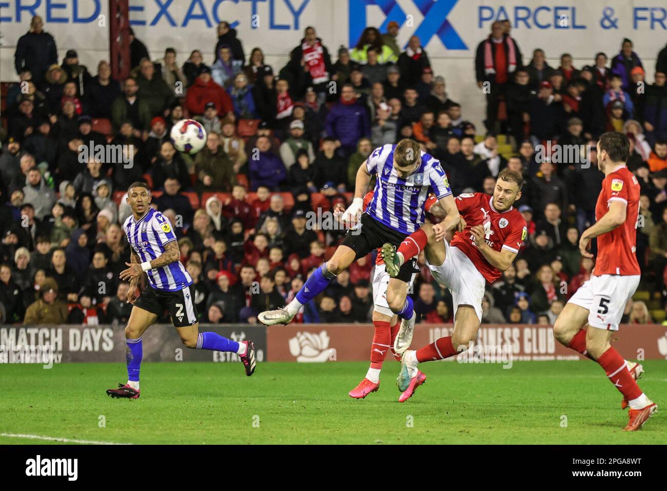 Michael Smith #24 of Sheffield Wednesday heads on goal during the Sky ...