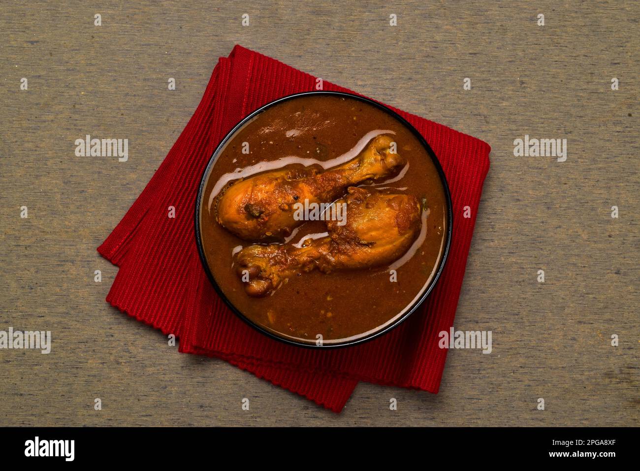 Spicy chicken curry top view Stock Photo - Alamy