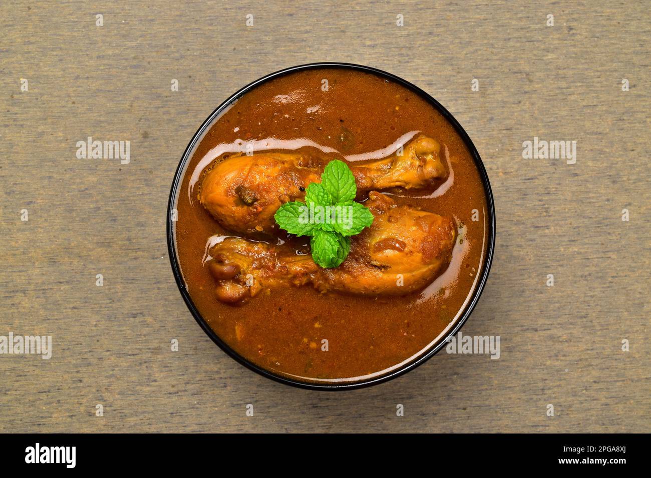 Chicken masala curry top view Stock Photo - Alamy