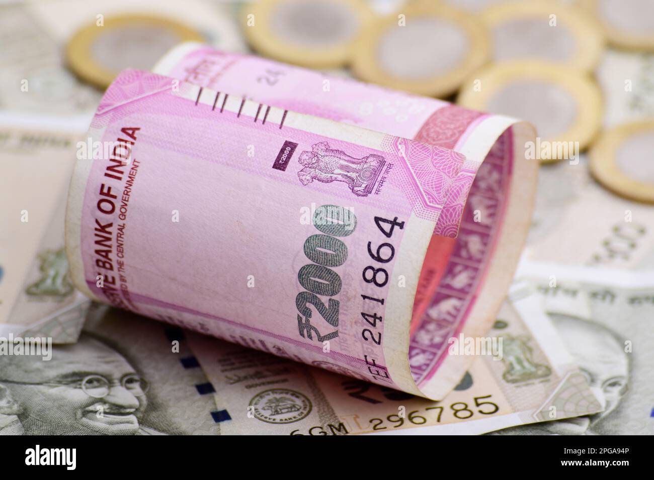 Closeup of indian currency banknote Stock Photo - Alamy