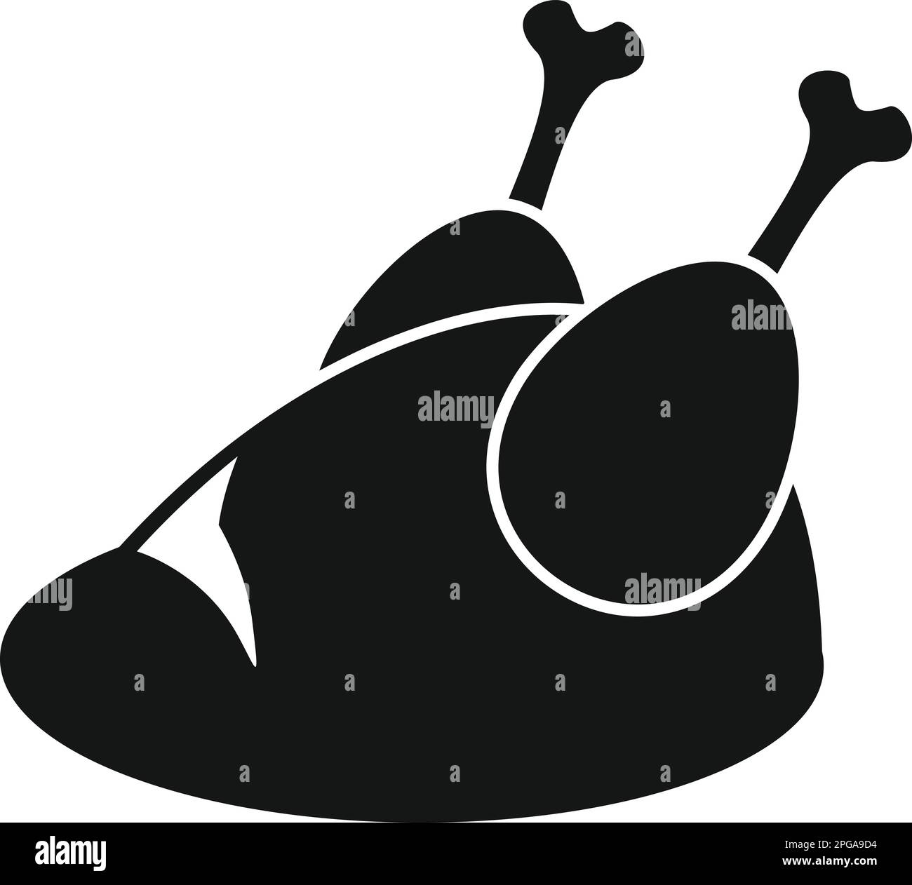 Chicken meat icon simple vector. Food protein. Grain meal Stock Vector ...