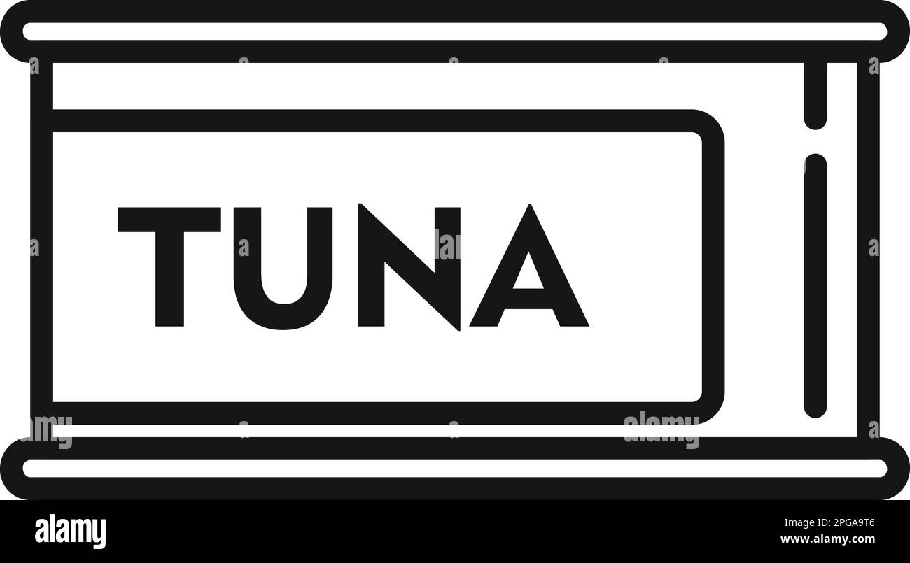 Tuna fish can icon outline vector. Food protein. Healthy vitamin Stock ...