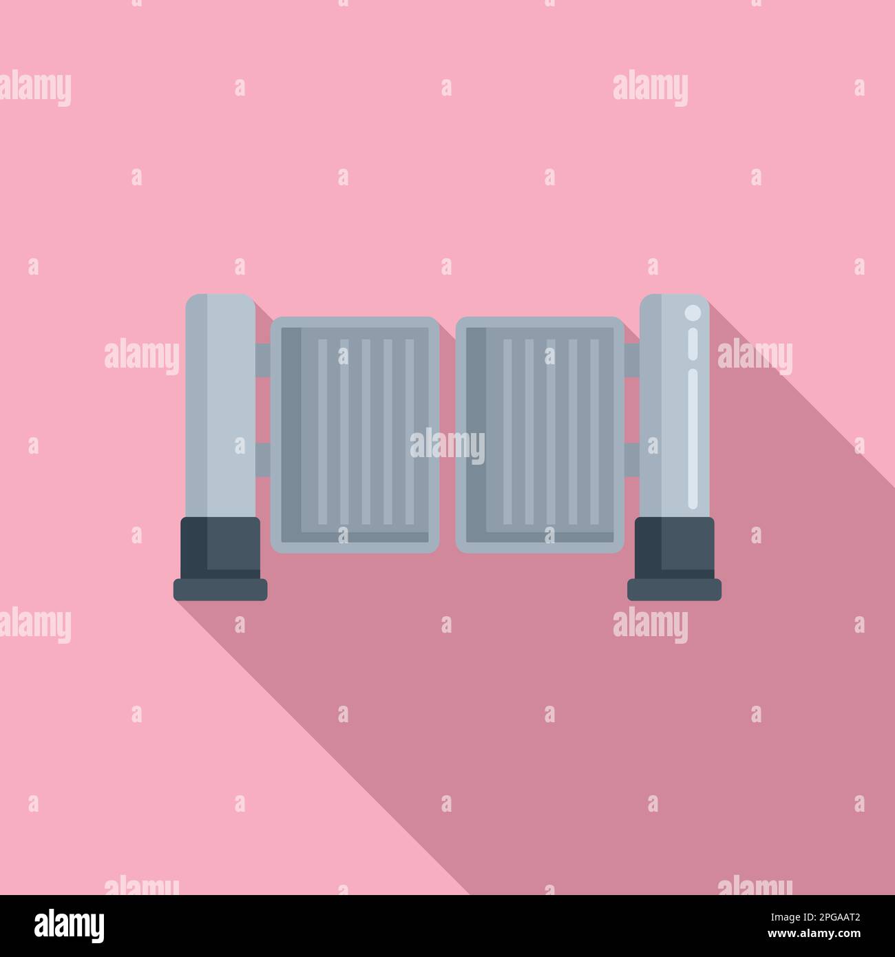 Steel automatic gates icon flat vector. House gate. Auto parking Stock ...