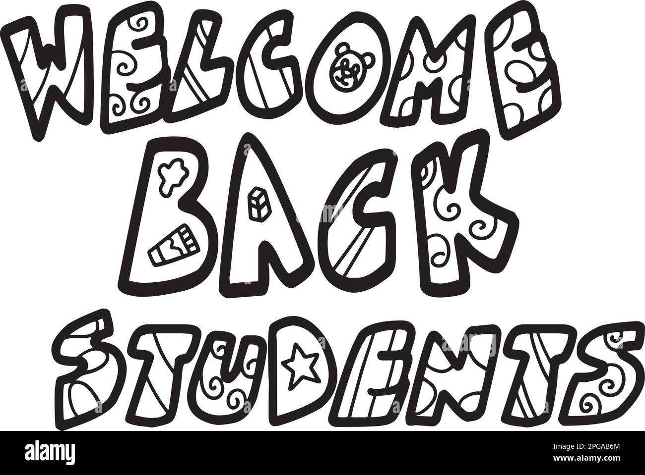 Welcome Back Coloring Letters Back To School Coloring Pages For Kids,
