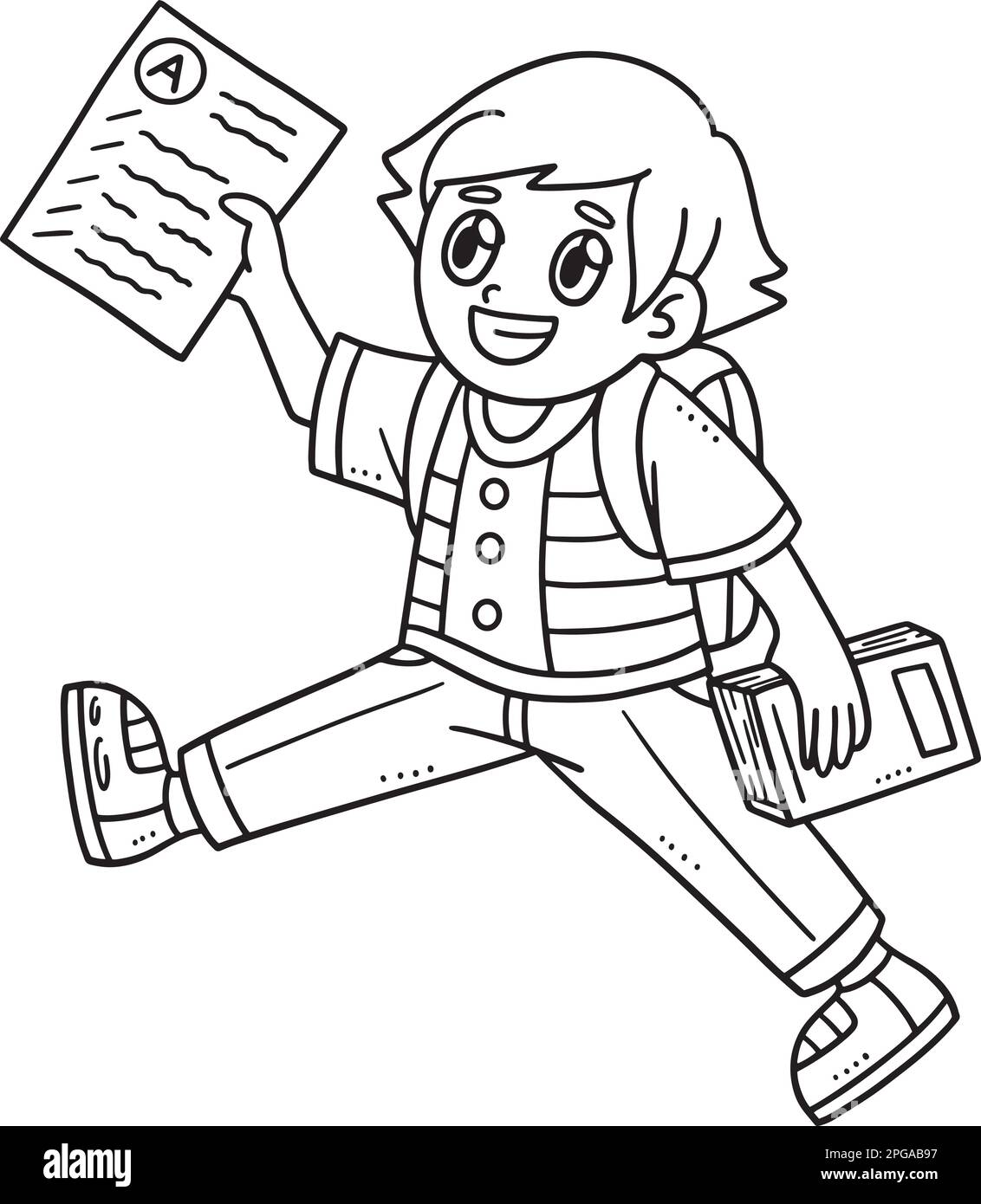 Back To School Student Isolated Coloring Page Stock Vector Image & Art ...