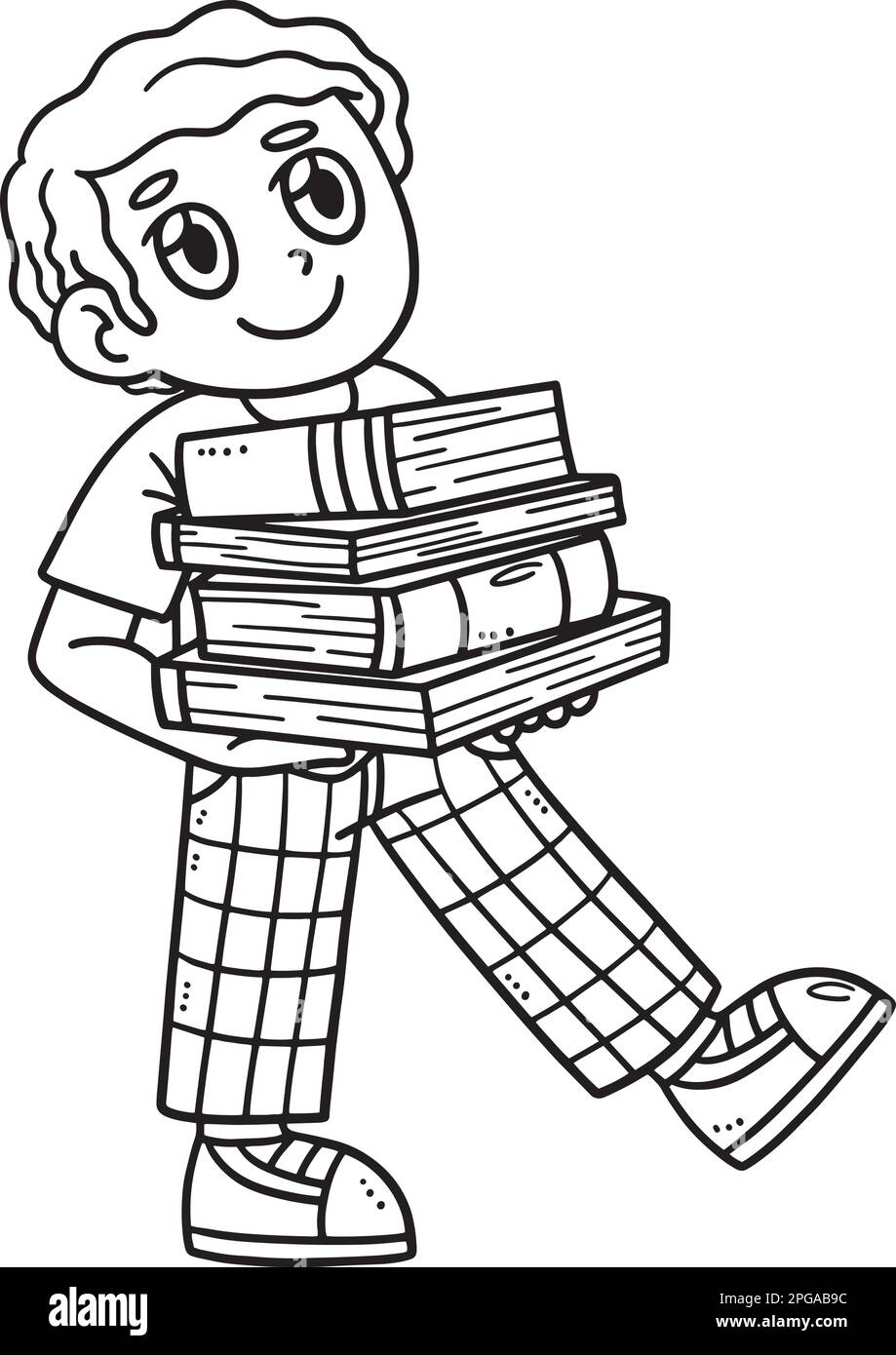 Back To School Student Carrying Books Isolated Stock Vector Image & Art ...